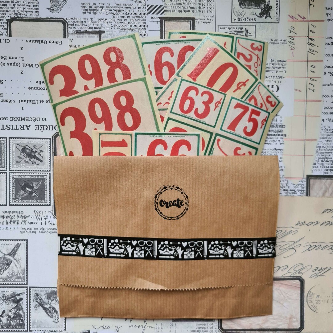 Gummed Prijskaartje Labels - Replica Vintage Labels. - Etsy