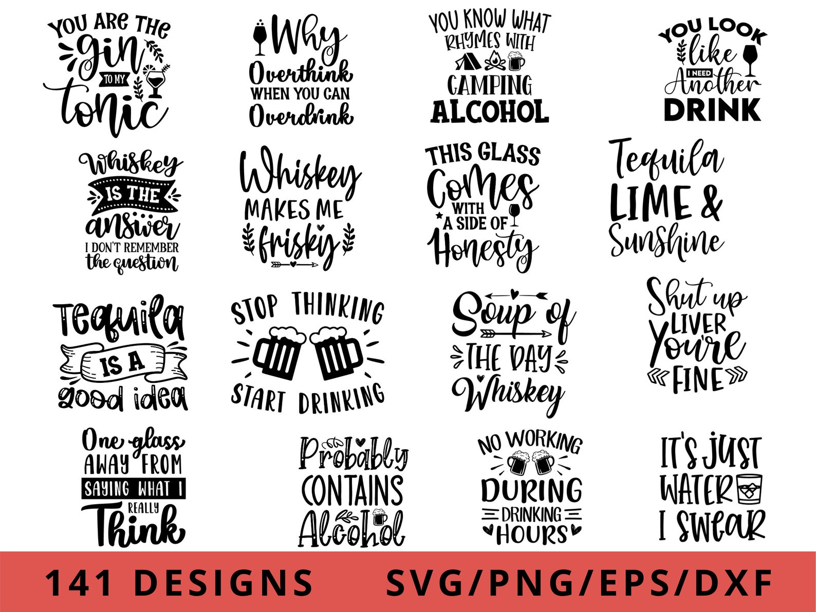 Alcohol SVG Funny Alcohol Quotes Bundle Svg Alcohol Svg Bundle | Etsy
