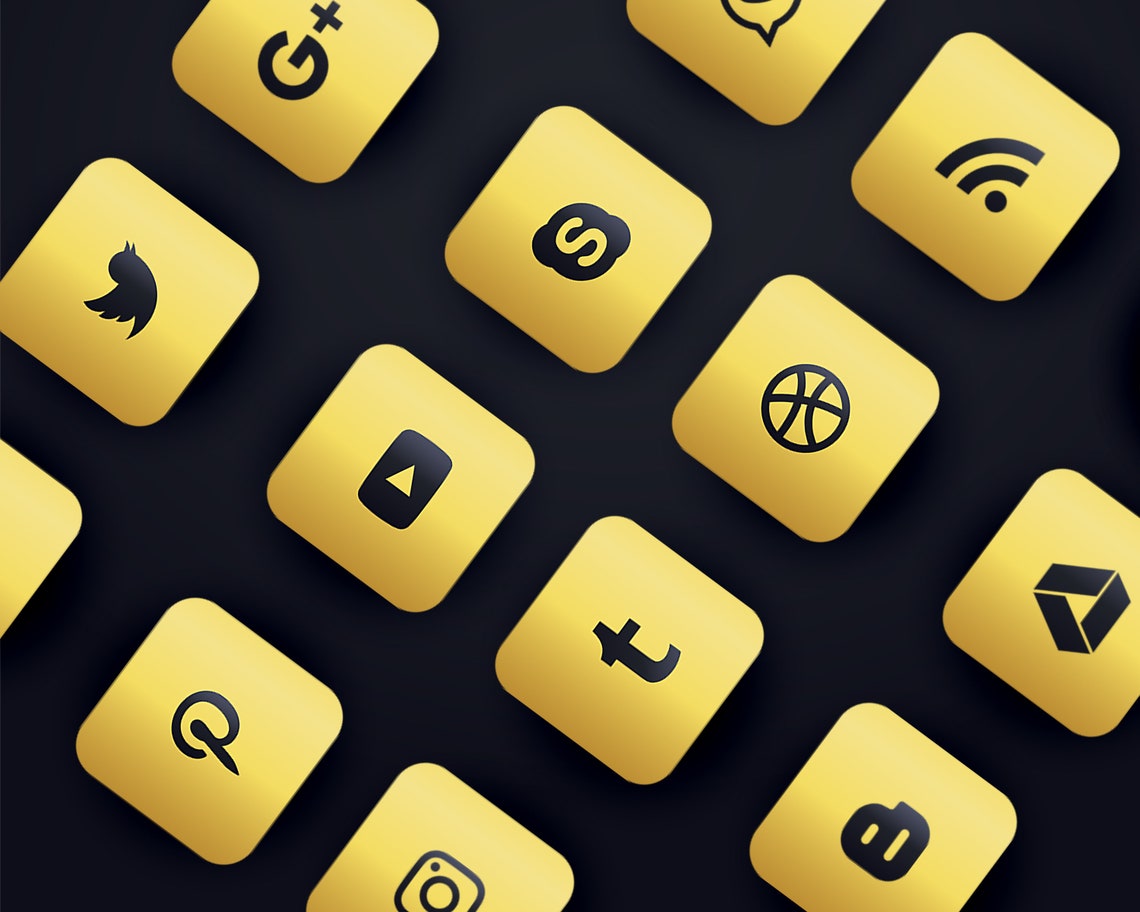 Social Media Icons Highlight Icon Set Minimalist PNG SVG - Etsy