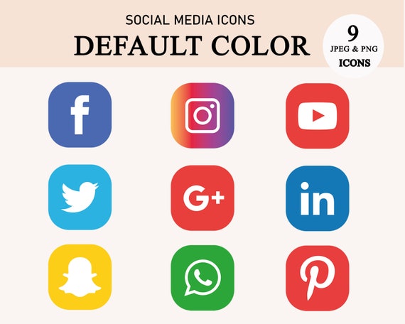 Social Media Icons Square App Icon Collection - Etsy