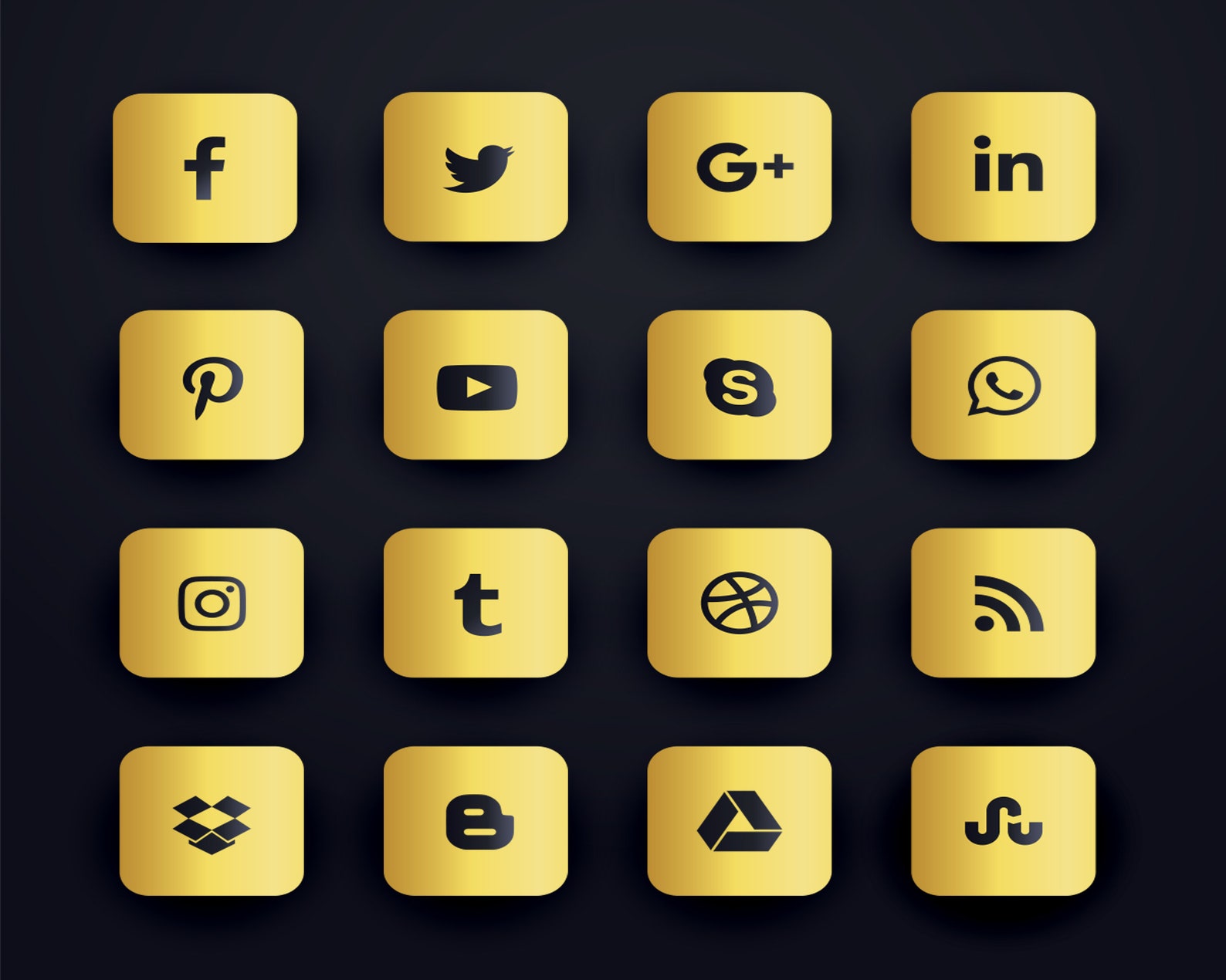 Social Media Icons Highlight Icon Set Minimalist PNG SVG - Etsy