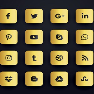 Social Media Icons Highlight Icon Set Minimalist PNG SVG - Etsy