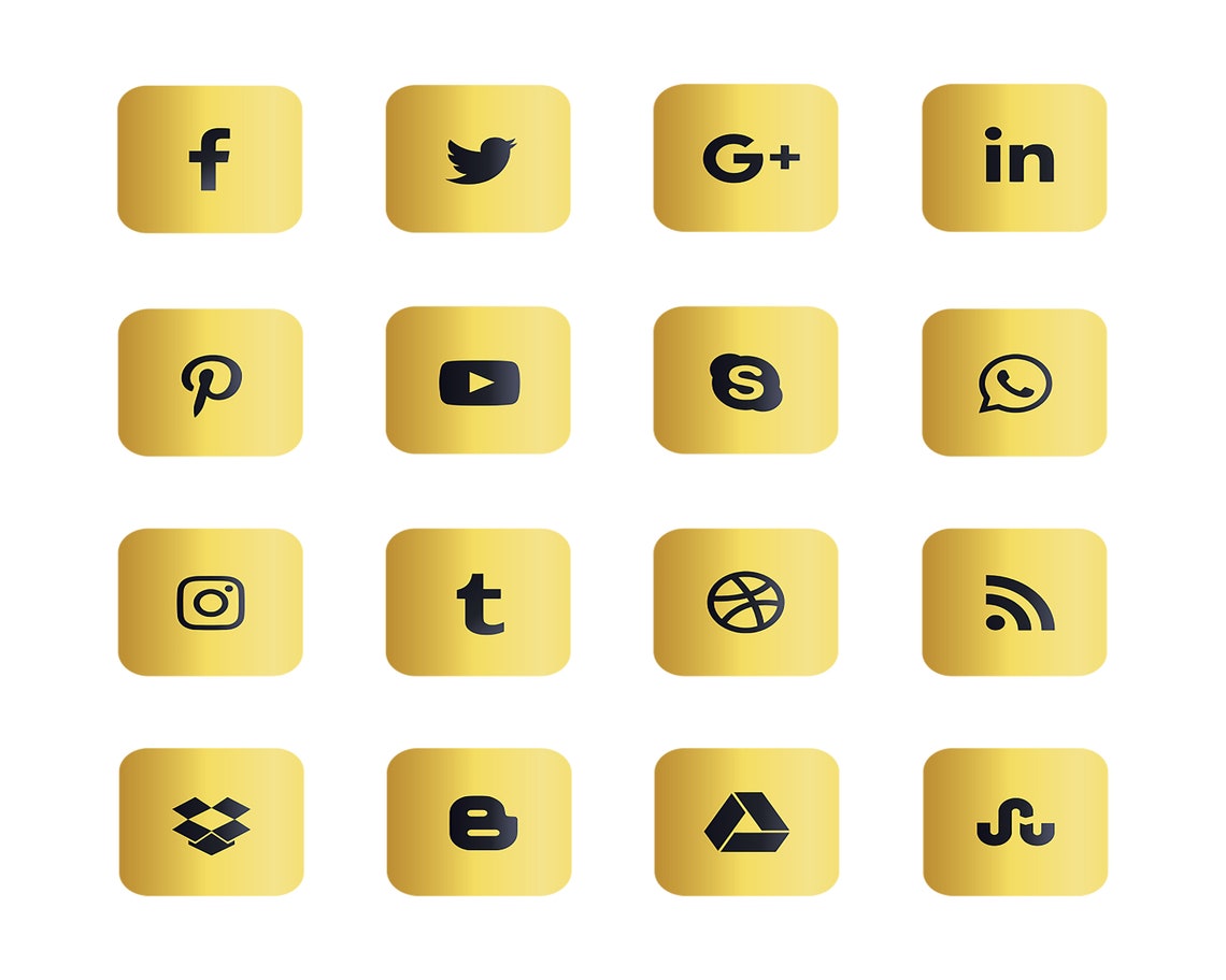 Social Media Icons Highlight Icon Set Minimalist PNG SVG - Etsy