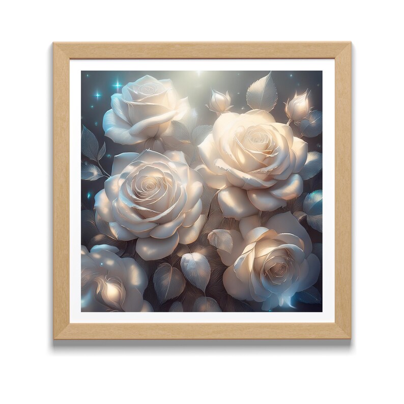 Magical White Roses - Style 01 – Ethereal White Roses Printable Art ...
