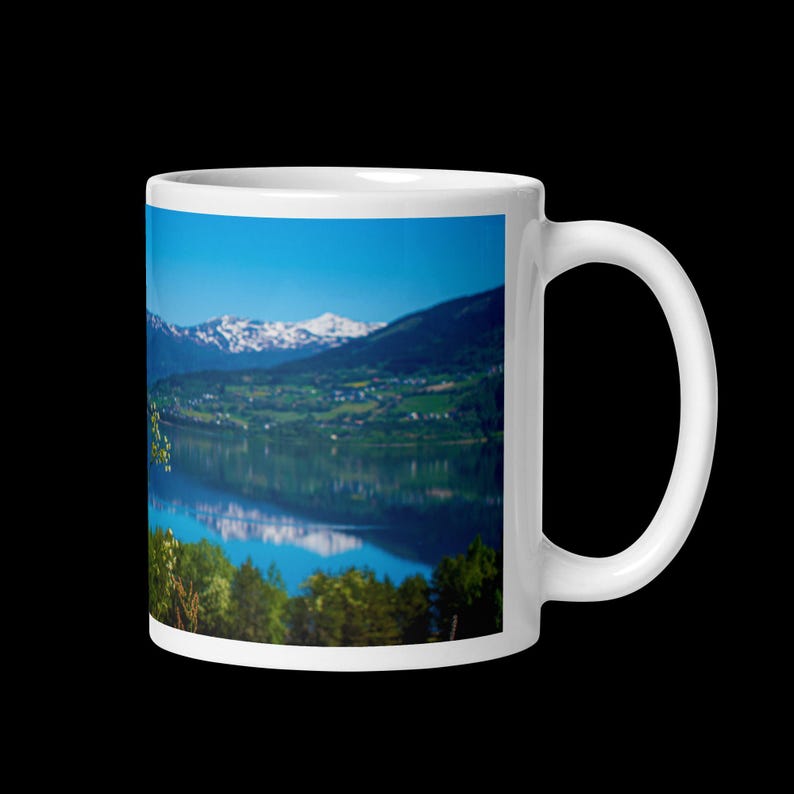 White Glossy Mug With the Landscape of Fjords of Norway - Etsy Norway