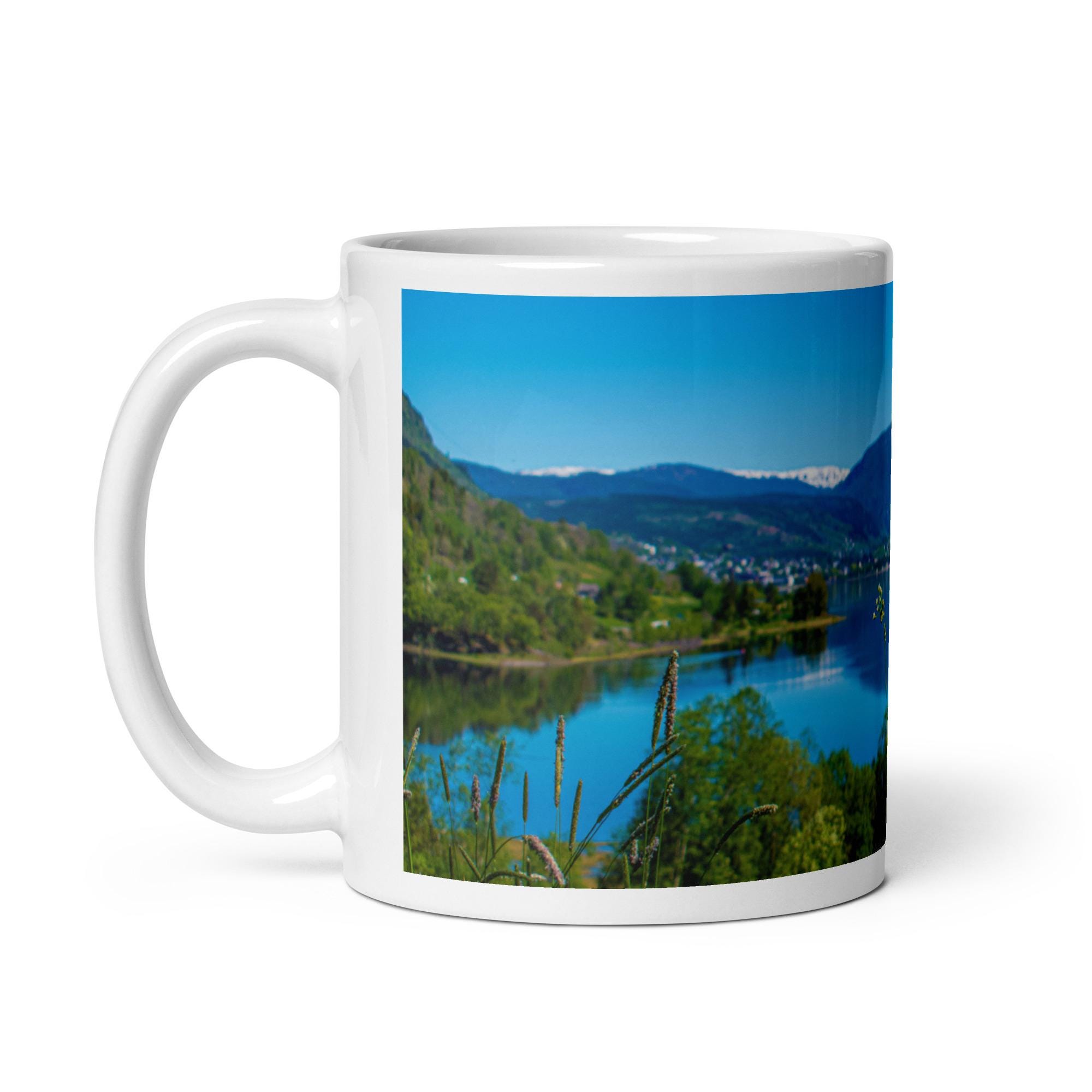 White Glossy Mug With the Landscape of Fjords of Norway - Etsy Norway