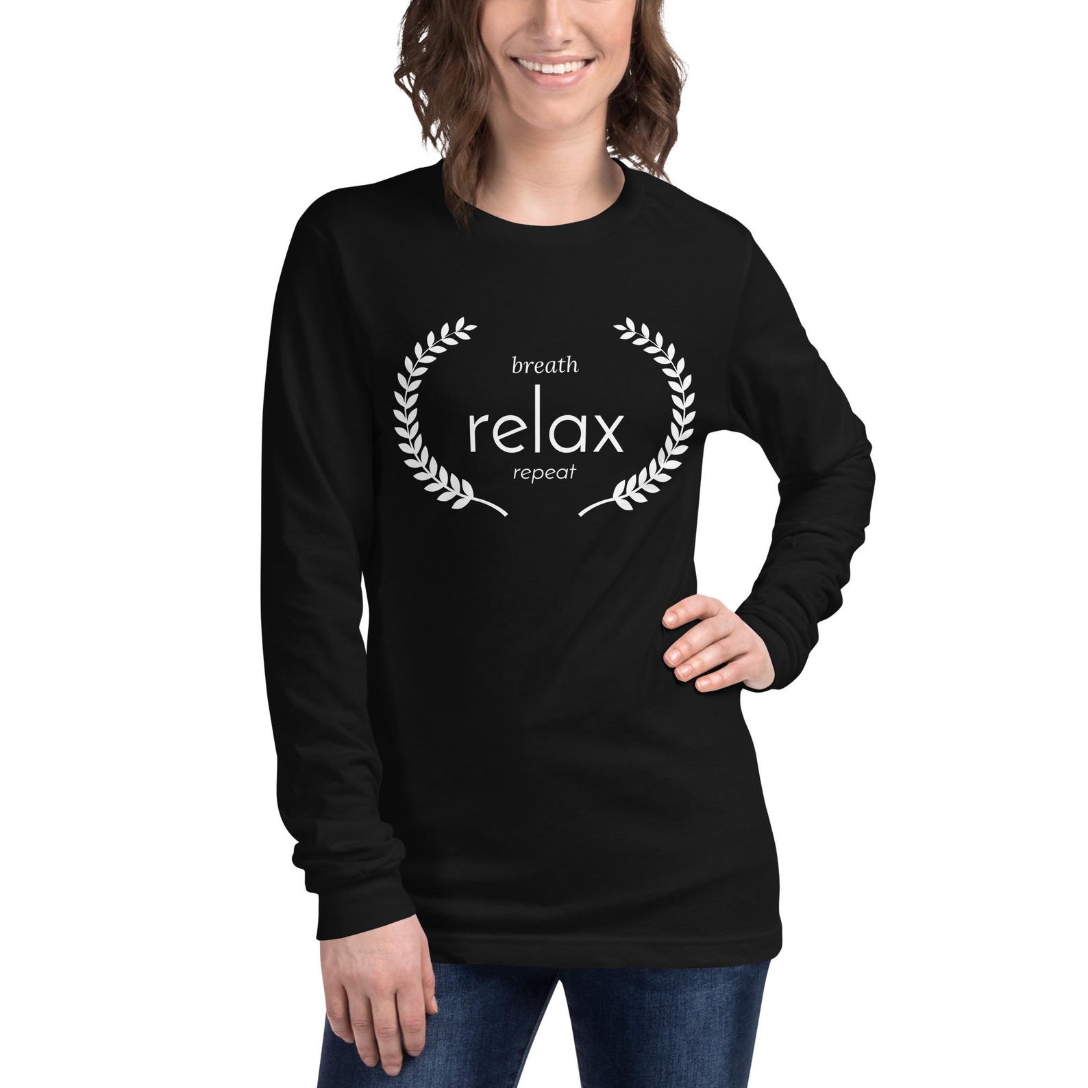 Breath Relax Repeat PNG | Minimalist Quote | Black and White Text ...