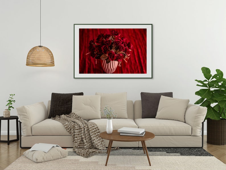 Red Roses Printable Poster | Bold Wall Art | Floral Photography Digital ...