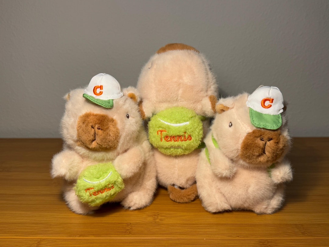 New!! Captain "cute" Capybara Stuffed Animal Holding Tennis Ball ...