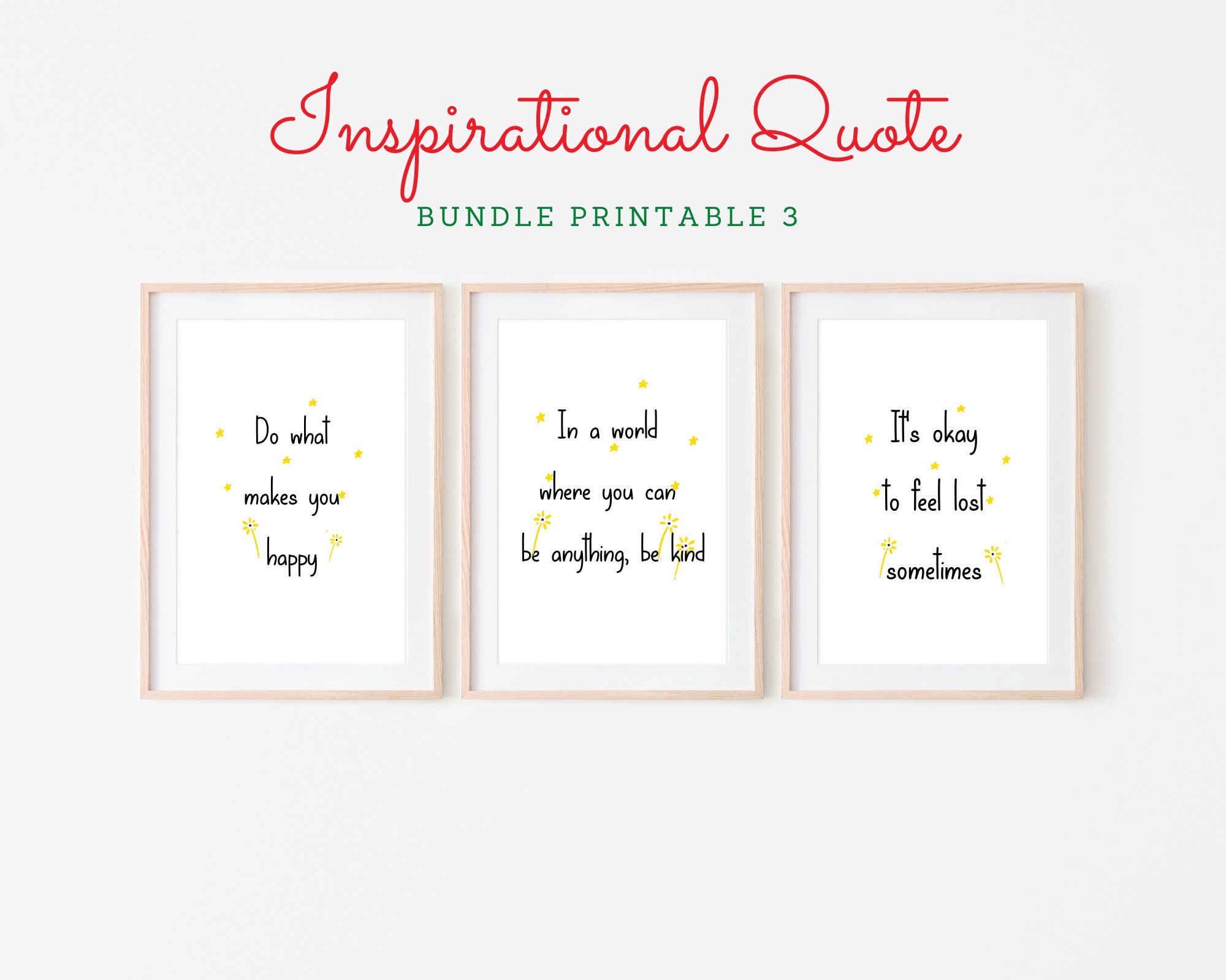 Prints Digital Prints Bundle of 3 Inspirational Quotes Digital Print ...