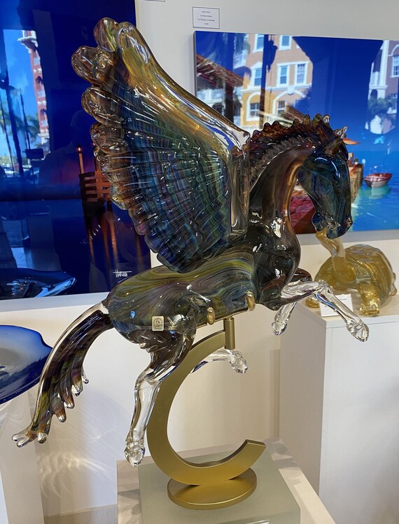 Pegasus Murano Glass Sculpture - Etsy