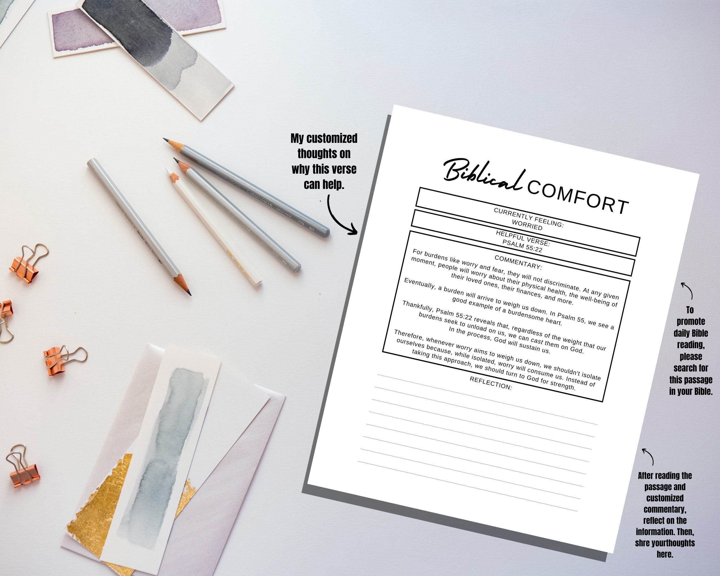 Printable Christian Study Verse Template, Bible Study Template PDF ...