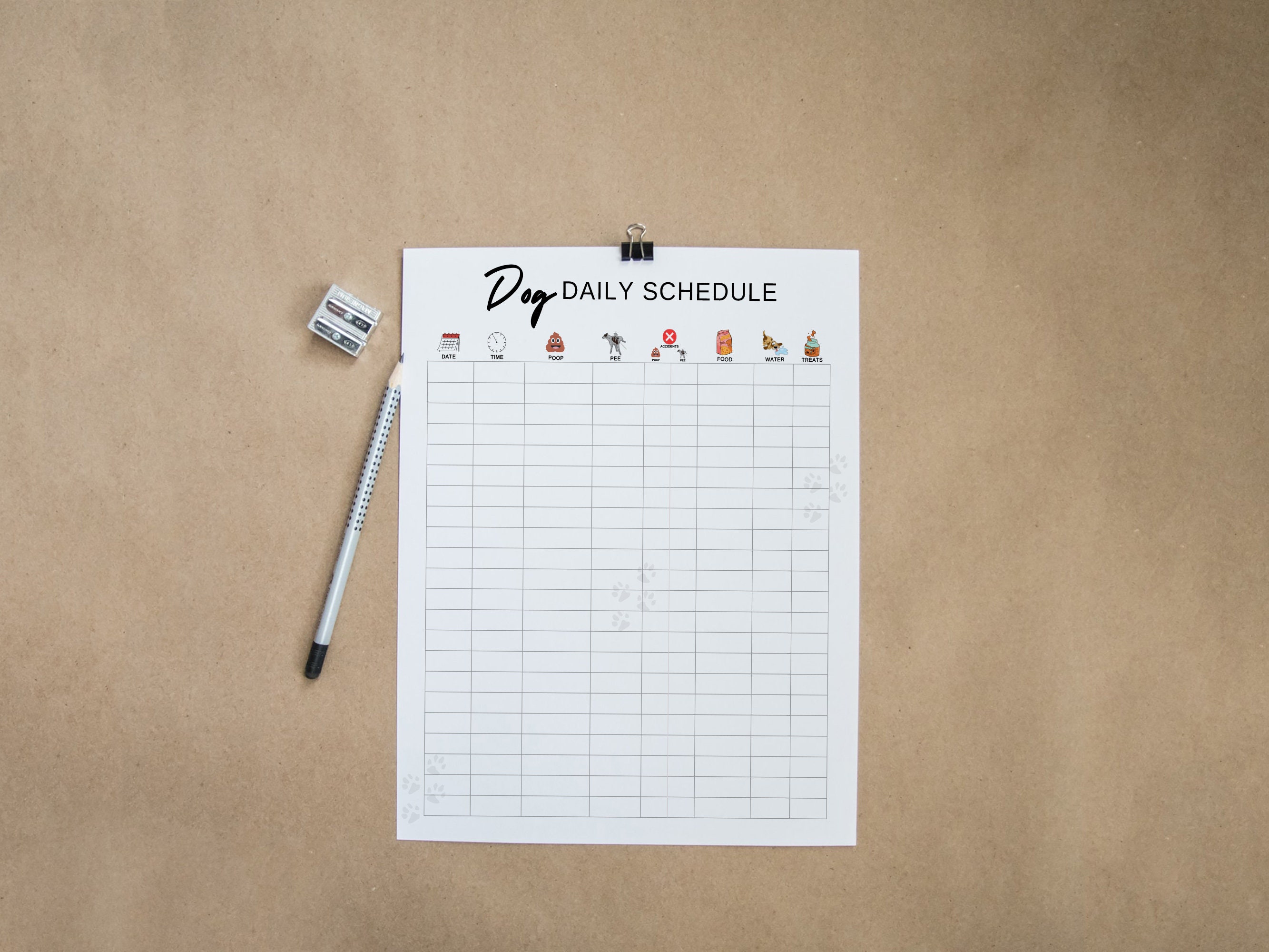 Dog Daily Schedule, Pet Care Tracker (PDF) - Etsy