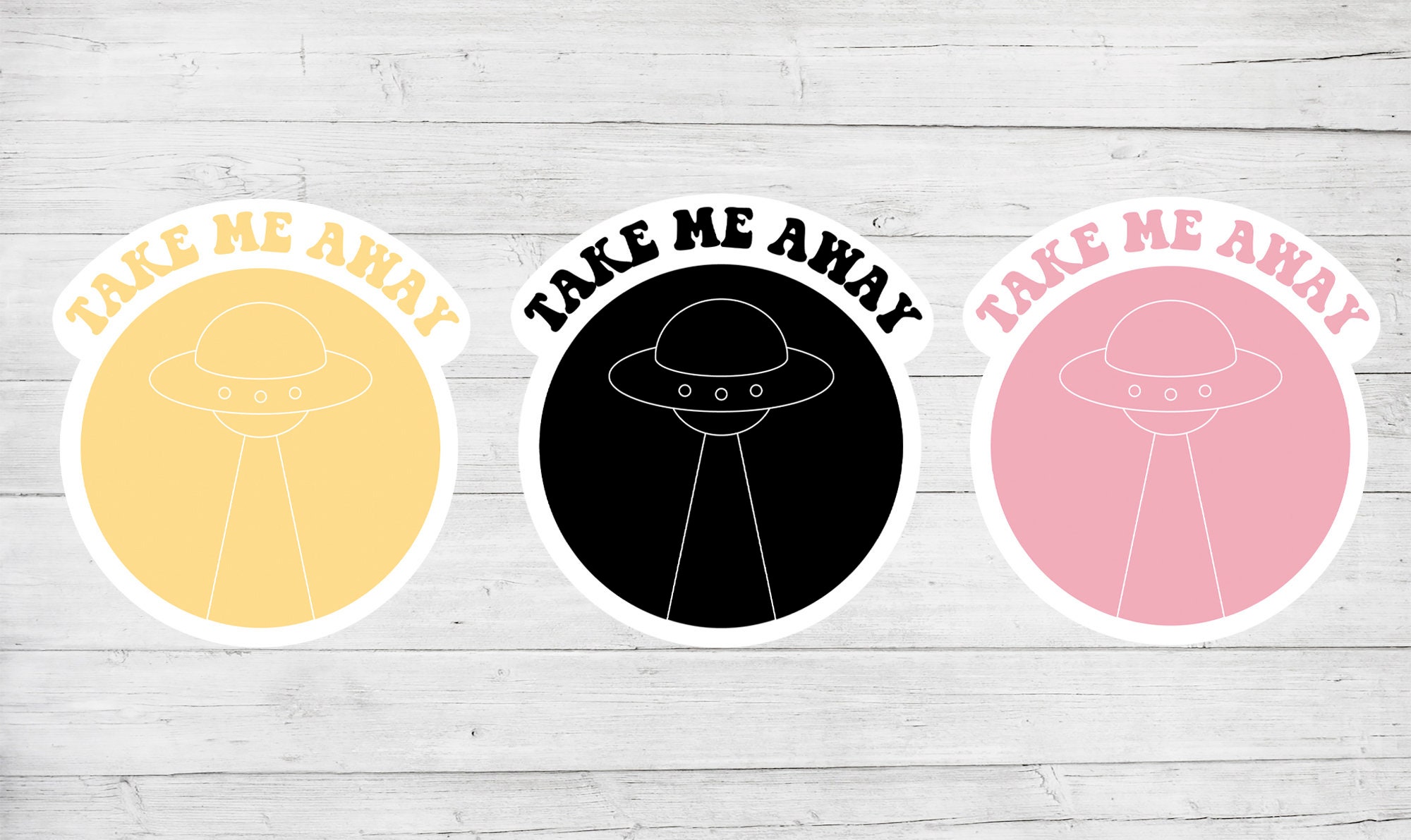 UFO Alien Sticker Sci-fi Sticker Die-cut Matte Vinyl Sticker Laptop ...