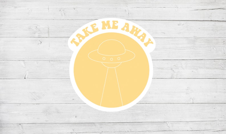 UFO Alien Sticker Sci-fi Sticker Die-cut Matte Vinyl Sticker Laptop ...
