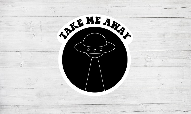 UFO Alien Sticker Sci-fi Sticker Die-cut Matte Vinyl Sticker Laptop ...
