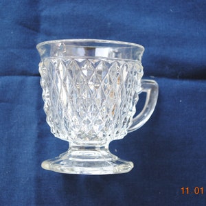 Indiana Glass Diamond Point Clear Glass Cup, 6 Oz - Etsy