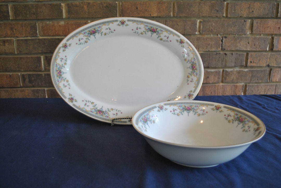 Vintage Winley Fine Porcelain China WLE4 Pattern Serving Platter and ...