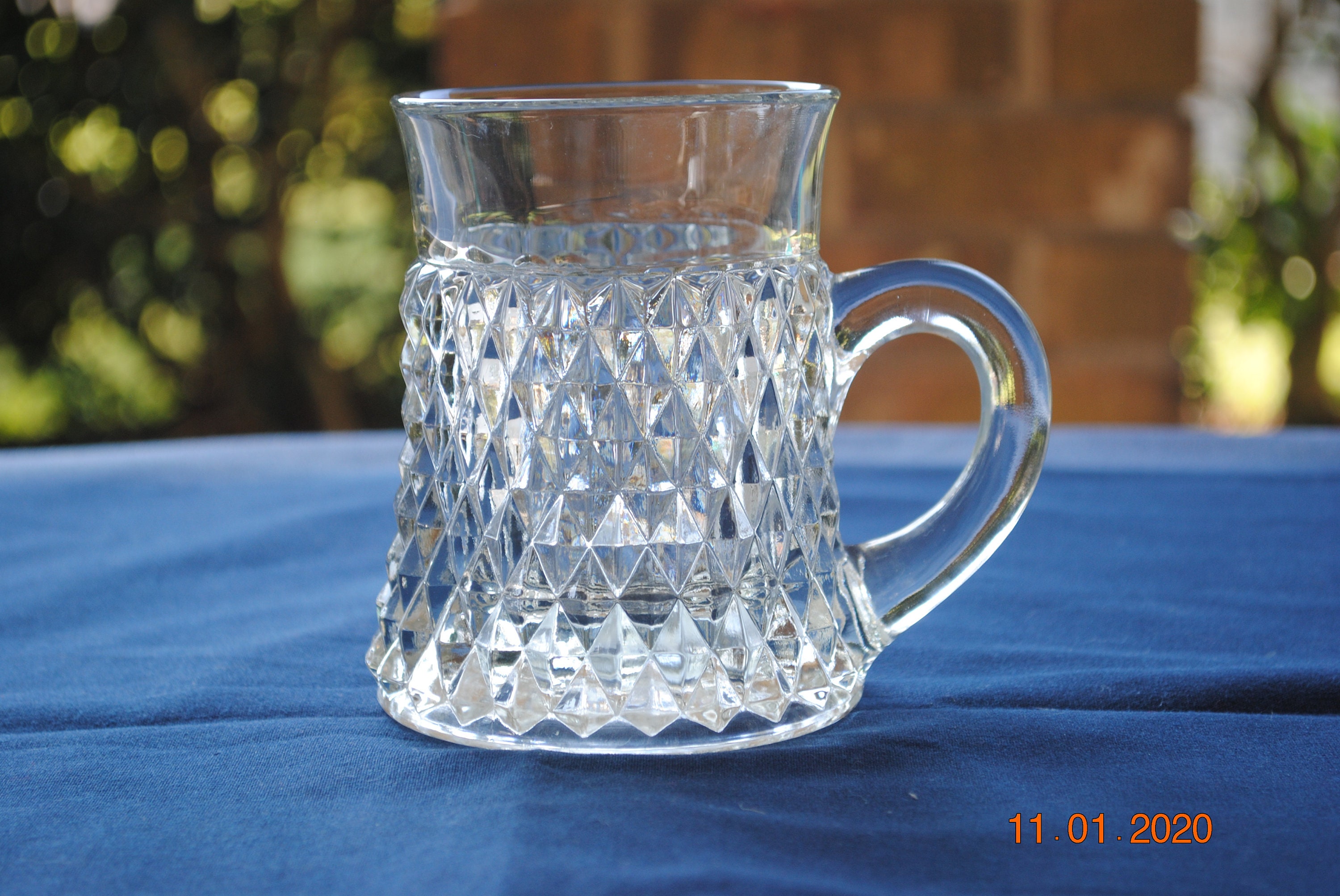 Indiana Glass Diamond Point Clear Glass Tankard 10 Oz - Etsy
