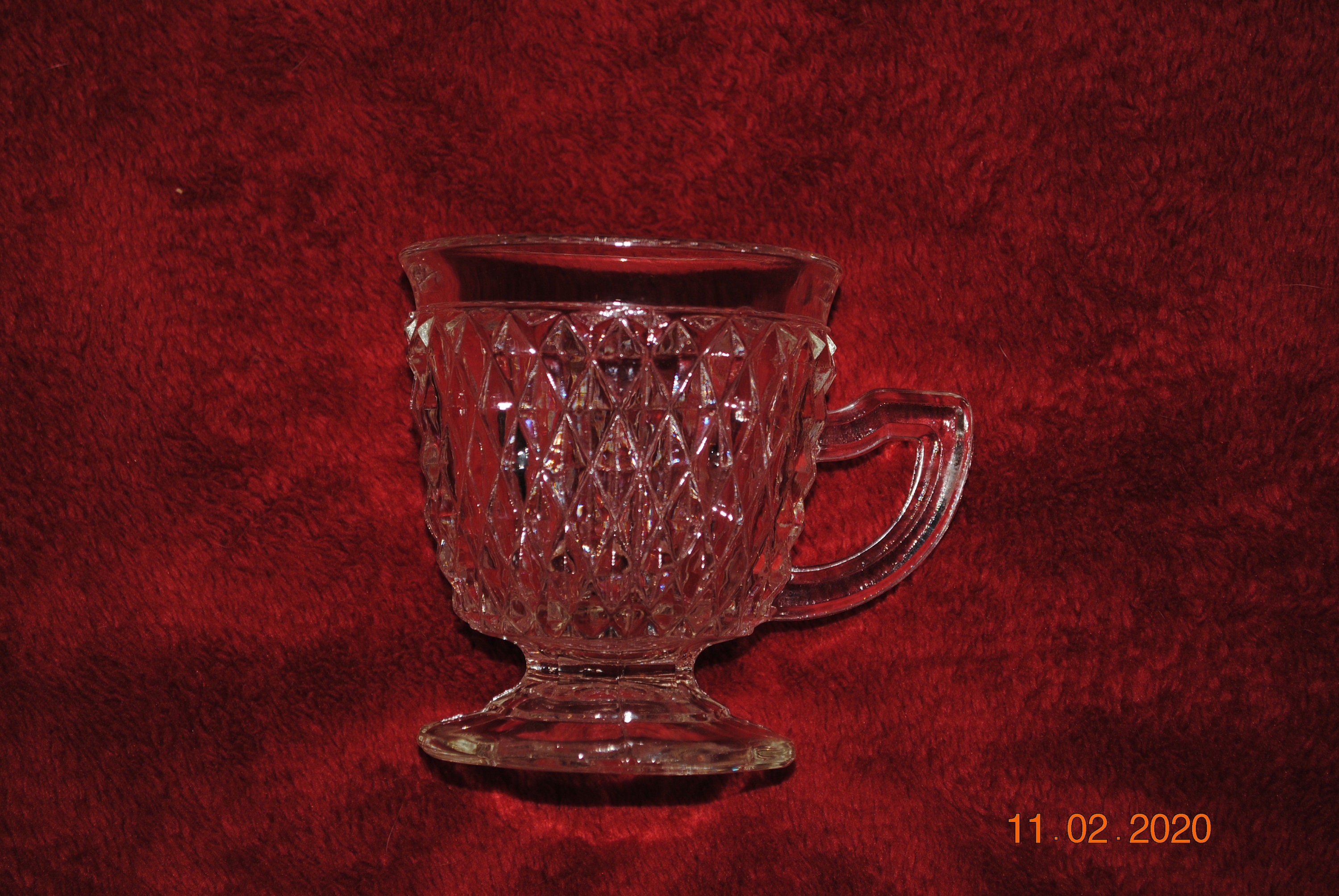 Indiana Glass Diamond Point Clear Glass Cup 6 Oz - Etsy