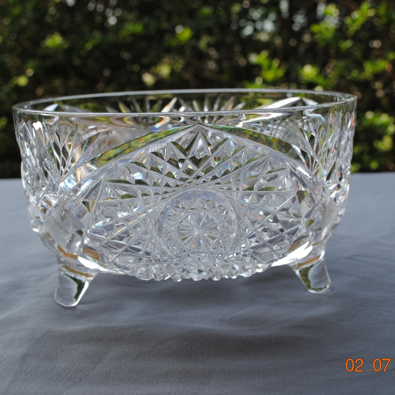 Crystal Bowl Cut Glass - Etsy