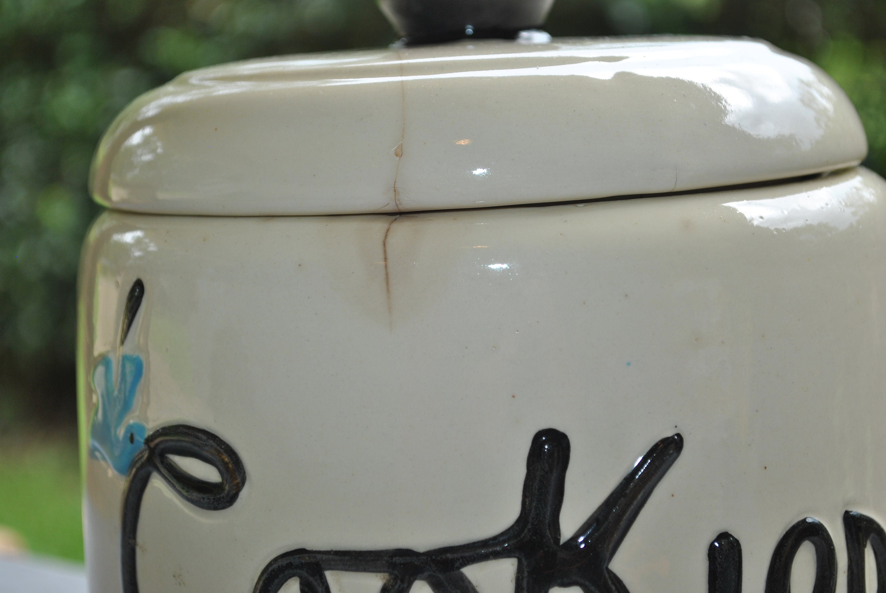 Vintage Ceramic Cookie Jar With Lid Blue Birds - Etsy