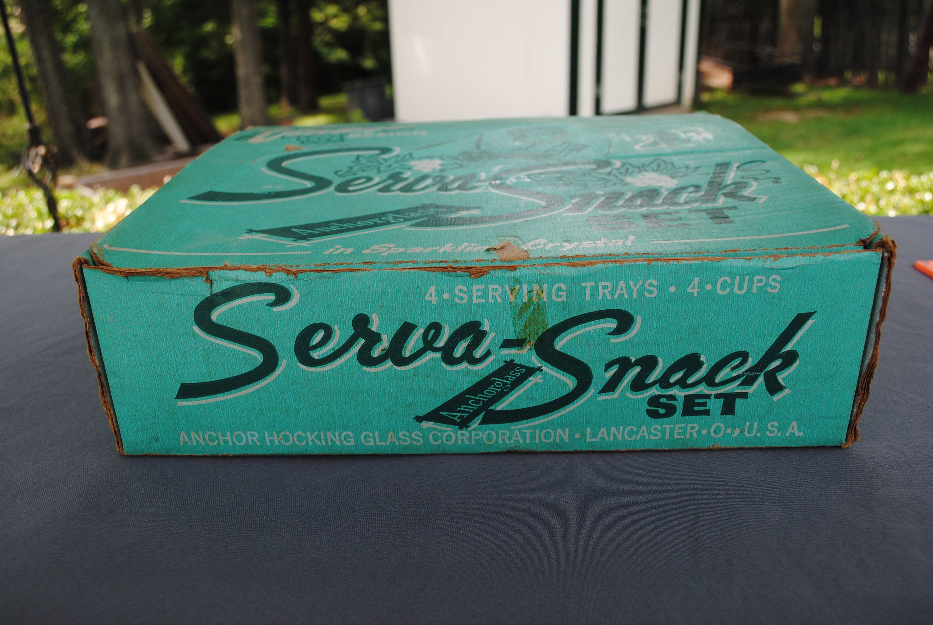 Vintage Anchor Hocking Serva-snack Set in Sparkling Crystal Grapes ...