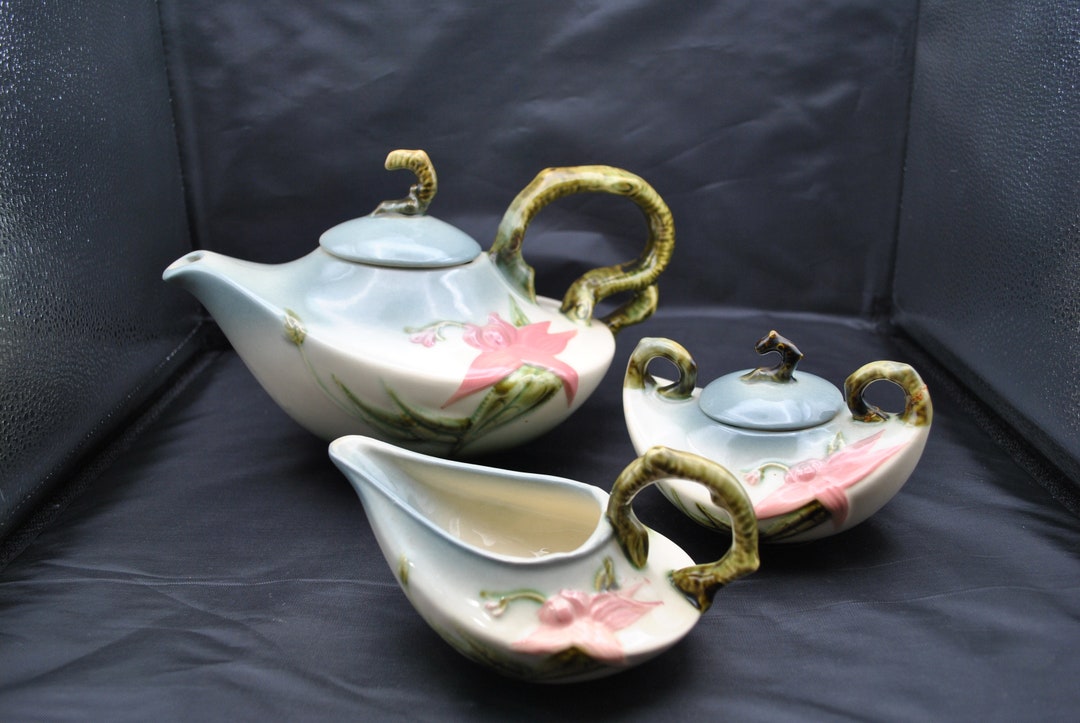 Vintage Hull Art Pottery Aladdin Style "woodland Pattern Tea Set" (W26 ...