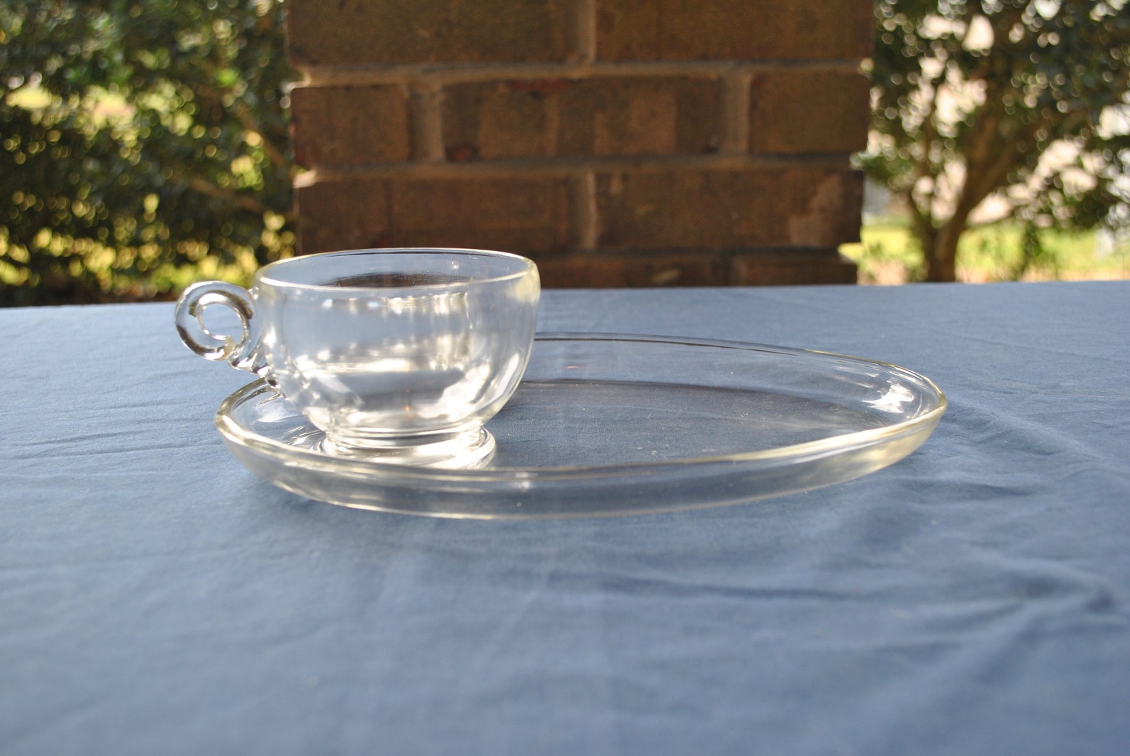 1930's Federal Columbia Pattern Glass Cup and Snack Plate Set - Etsy