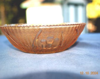 Vintage Marigold Iridescent Carnival Glass Bowl - Etsy