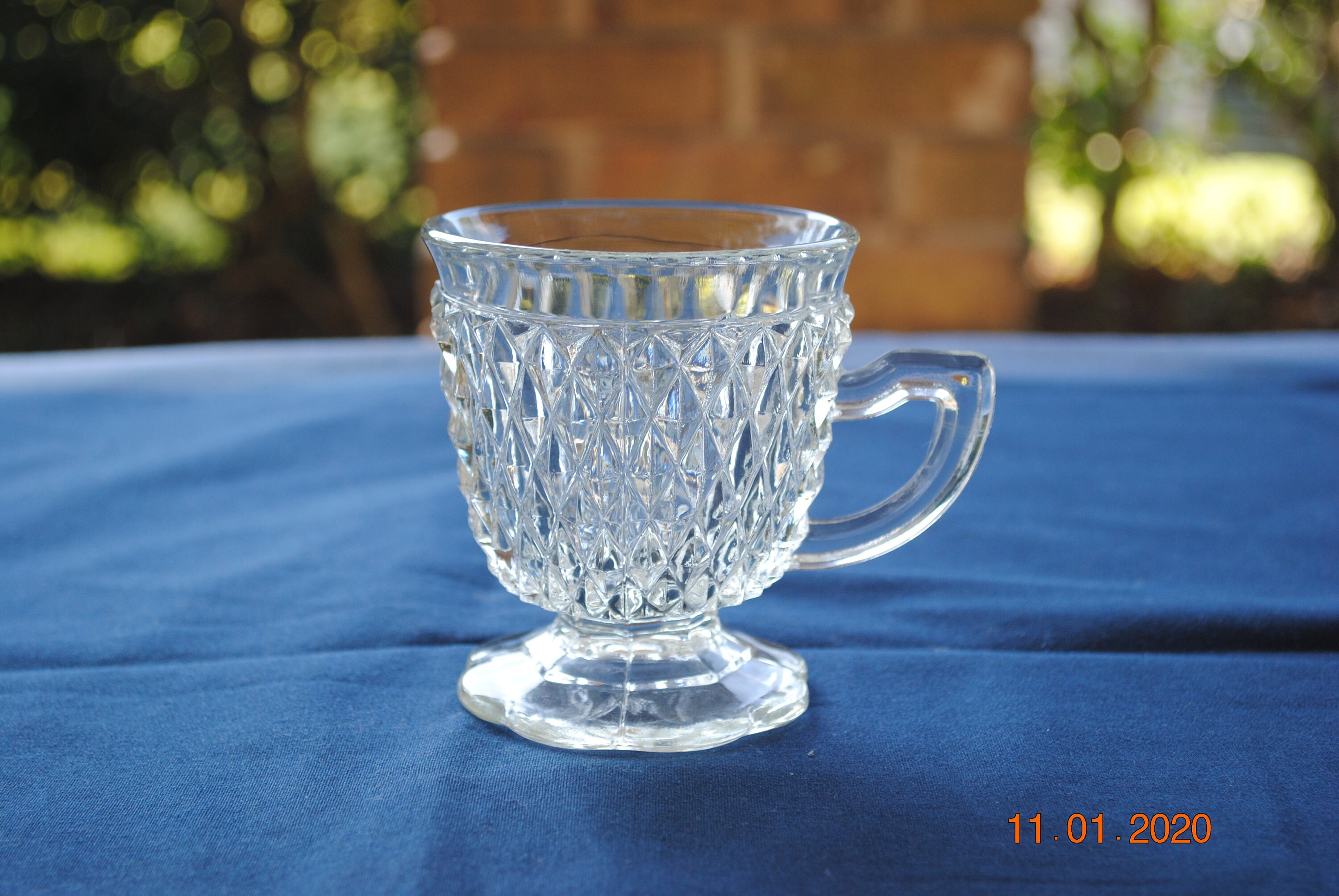 Indiana Glass Diamond Point Clear Glass Cup 6 Oz - Etsy