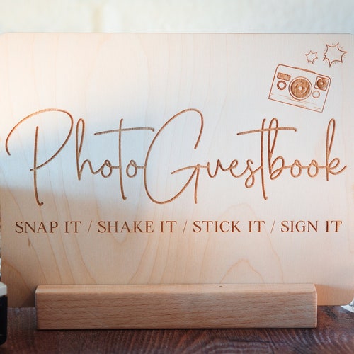 Photo Guestbook Snap It Shake It Stick It Sign It Acrylic - Etsy