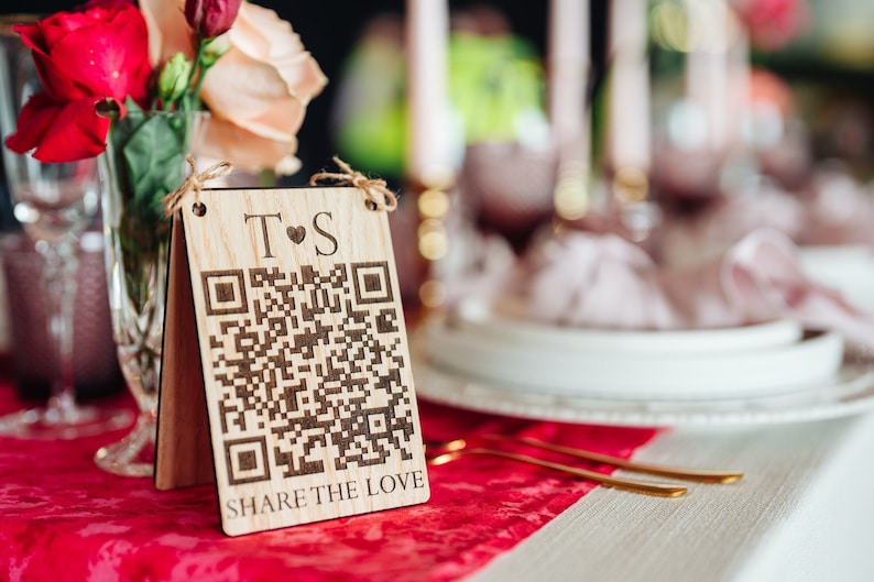 QR Code Wedding Sign | QR Code Photo Sign | Share the Love | Wedding ...