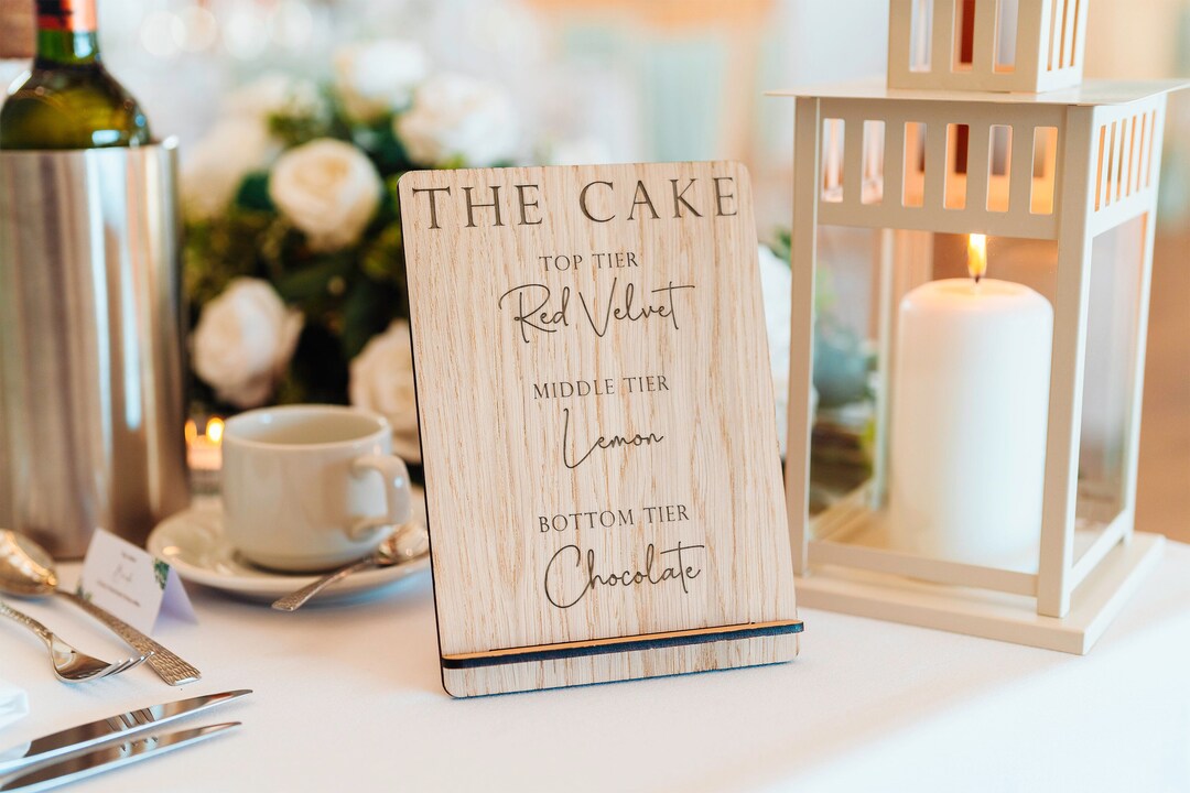 Wedding Cake Menu Sign | Cheese Menu Sign | Wooden, Rustic, Engraved in ...