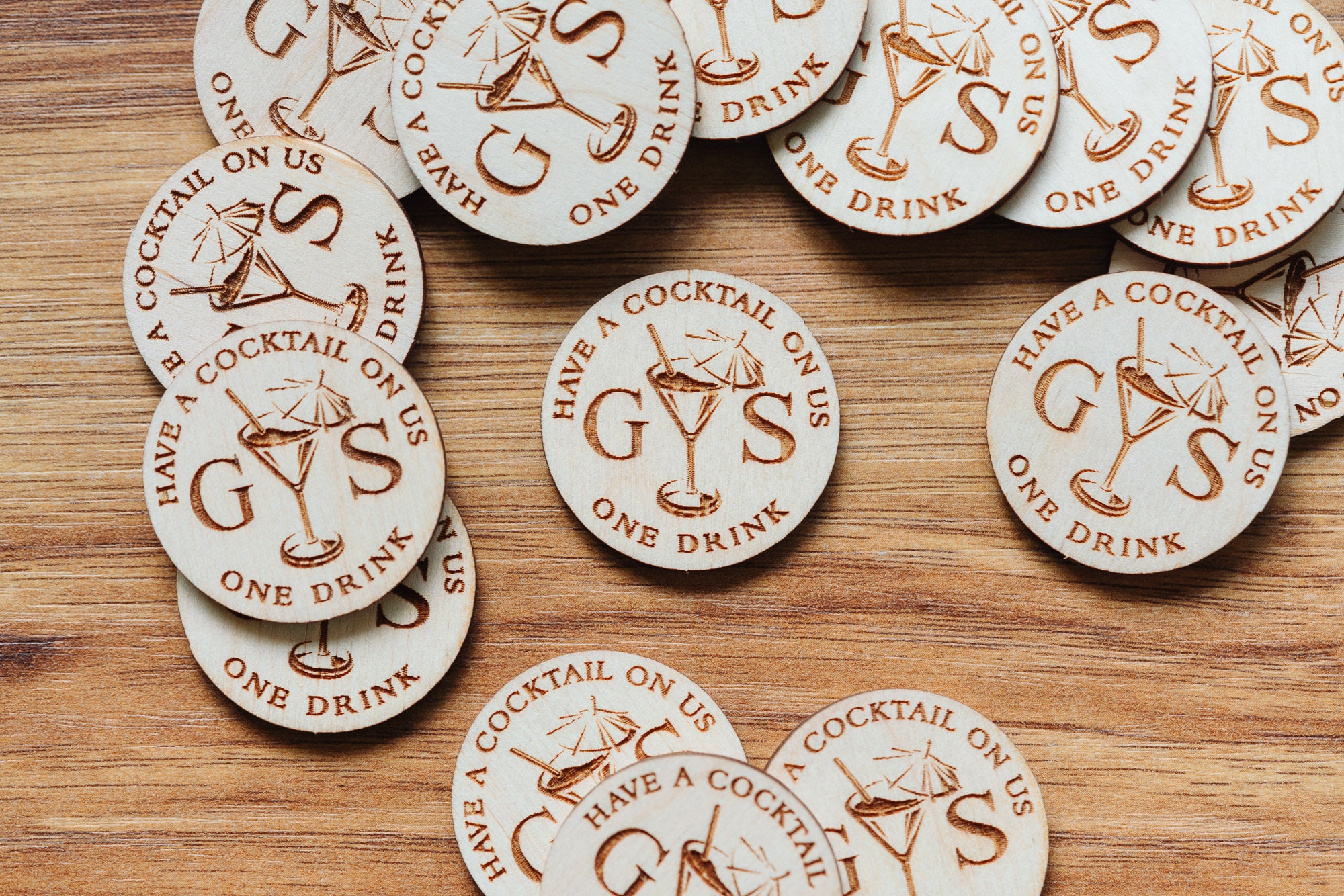 Personalised Cocktail Drinks Token | Wedding Drinks Tokens | Free Drink ...