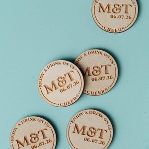 Personalised Drink Tokens for Wedding & Parties | Wooden Drinks Voucher ...