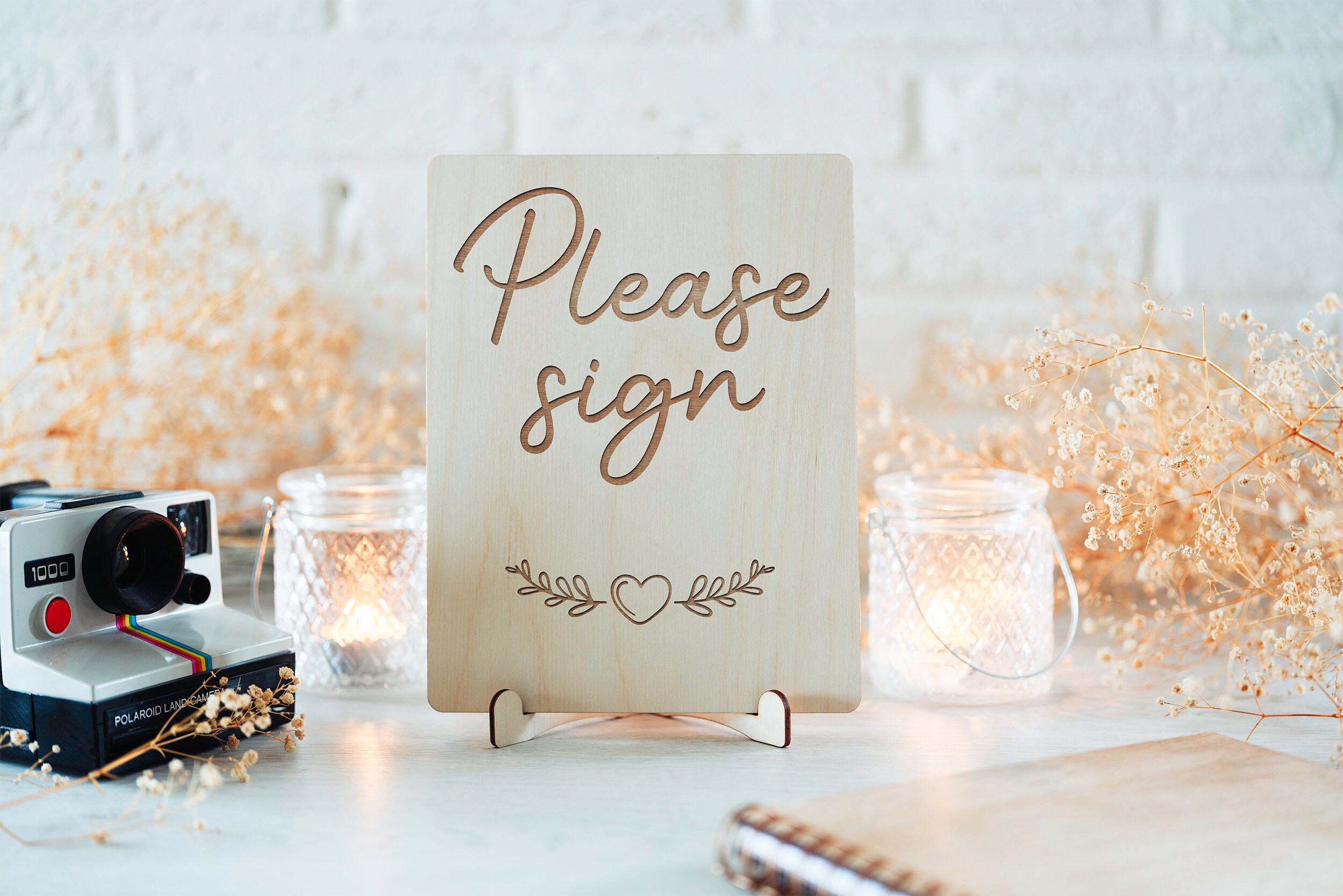 Please Sign Our Guest Book | Sign Our Wedding Guestbook | Wooden Modern ...