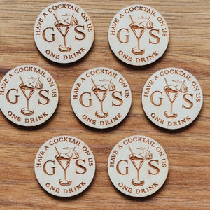 Wedding Drinks Tokens / Have a Cocktail on Us / Wedding Day Initials ...
