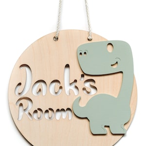 Kids Dinosaur Sign - Personalised and Cute! Perfect for Nursery Doors ...