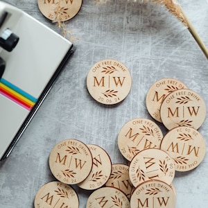 Drink Tokens for Wedding & Parties | Personalised Drinks Voucher and ...