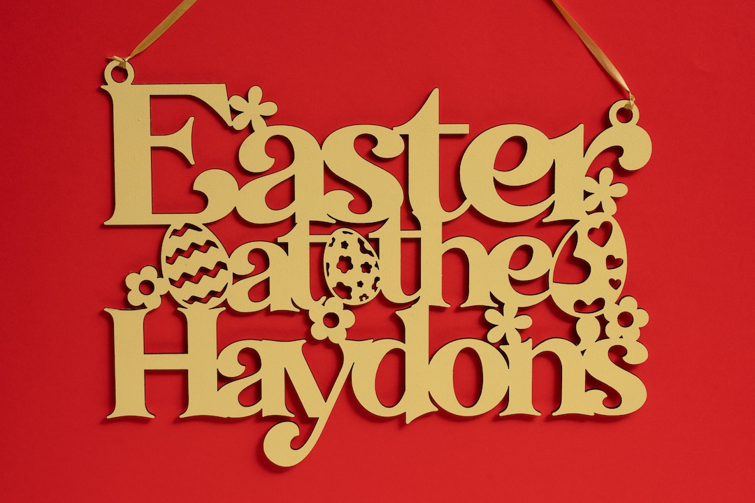 Easter Family Wall Sign - Personalised Easter Sign for Walls and Doors ...