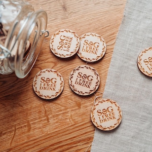 Personalised Drink Tokens for Wedding & Parties | Personalised Drinks ...