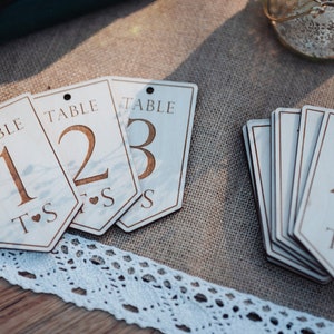 Wooden Table Numbers for Bottles and Jars | Table Tags | Wedding Table ...