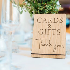 Gifts and Cards Wedding Sign | Gift Table Sign |wooden Engraved Thank ...