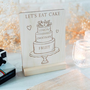 Wedding Cake Sign | Cake Menu Sign | Flavours Cake Table Sign | 2 and 3 ...