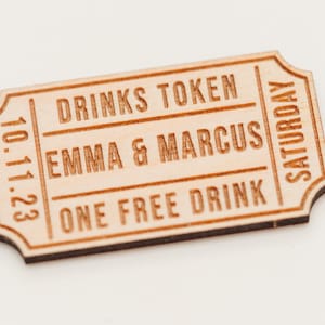 Cinema Ticket Style Drinks Tokens | Wedding Favours for Parties | Retro ...