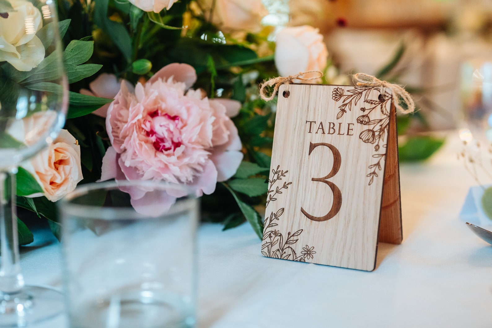 Flower Table Numbers Weddings | Wooden Wildflower Floral Place Numbers ...