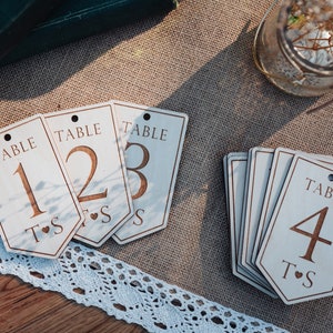 Wooden Table Numbers for Bottles and Jars | Table Tags | Wedding Table ...