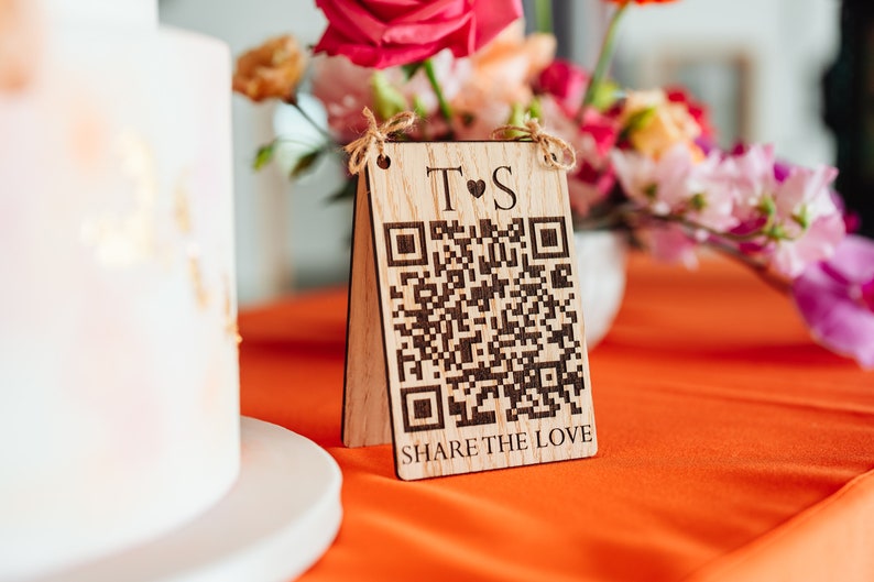 QR Code Wedding Sign | QR Code Photo Sign | Share the Love | Wedding ...