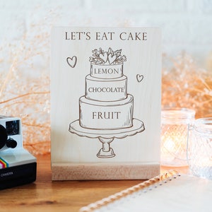Wedding Cake Sign | Cake Menu Sign | Flavours Cake Table Sign | 2 and 3 ...
